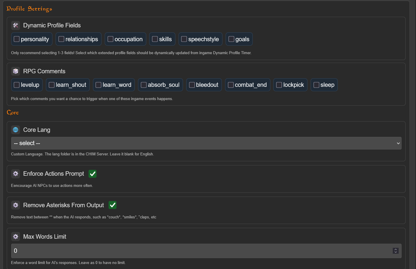 Configuration | CHIM